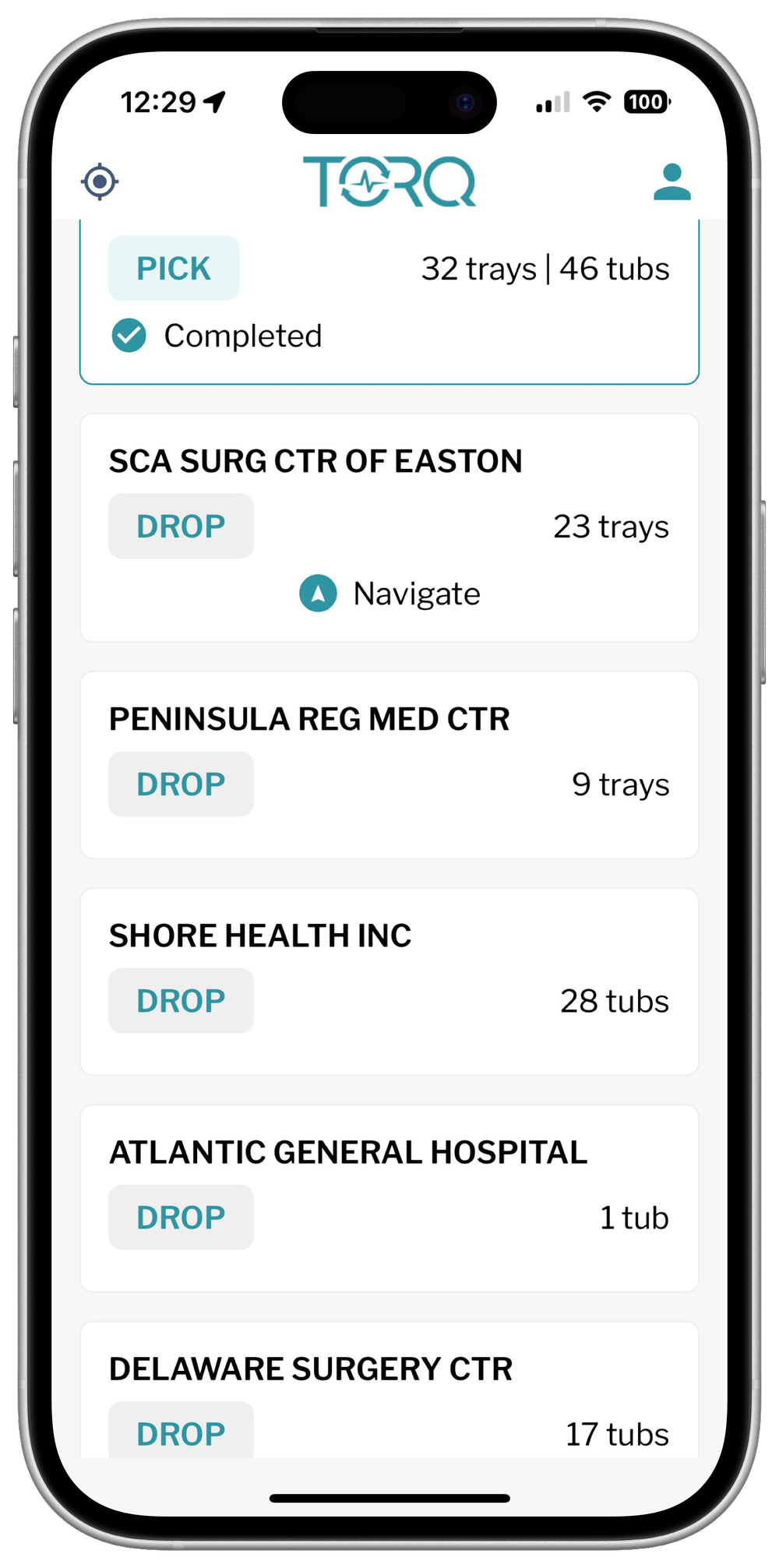Torq Transport | Optimize Medical Logistics — Torq Interface